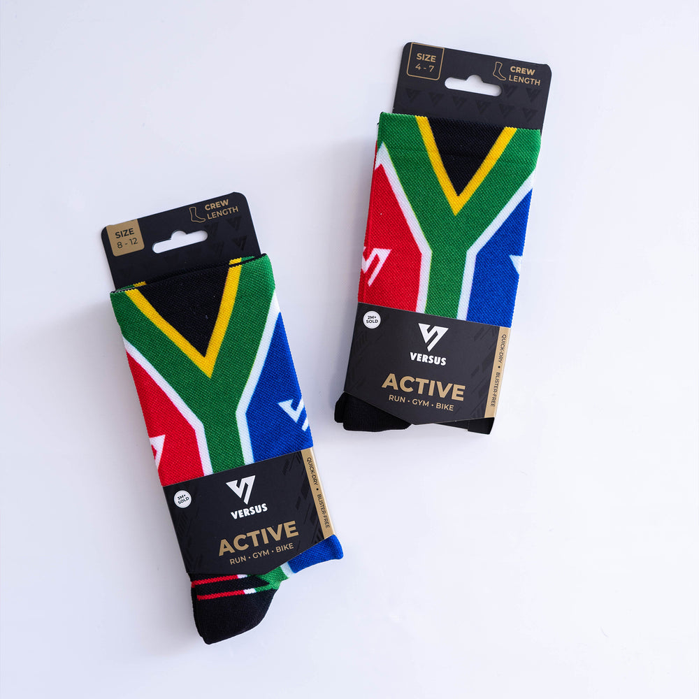 South Africa Flag Active Crew Socks – Versus Socks